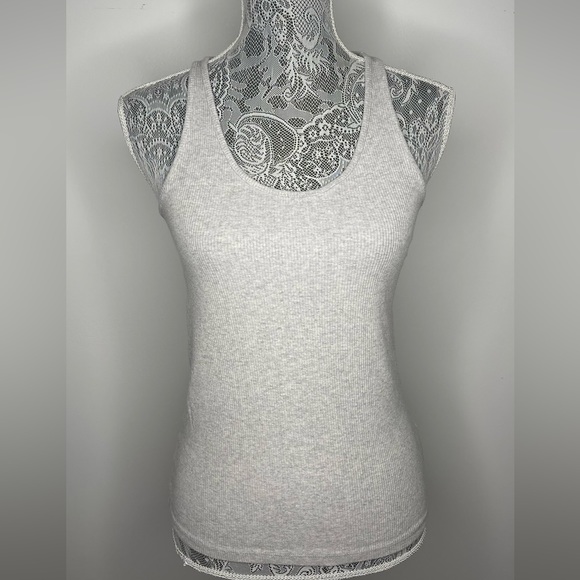 GAP | Tops | Gap Light Grey Ribbed Cotton Modern Tank Top | Poshmark